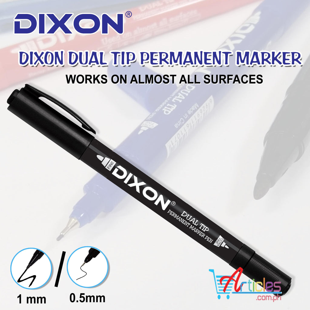 DIXON Permanent Marker Dual Tip 2-1 Twin Marker 12 pieces per Box ...