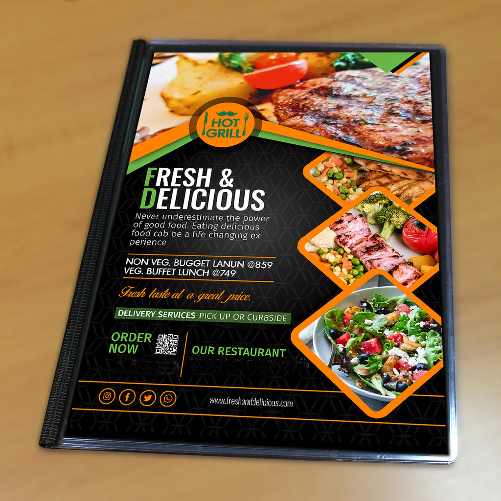 Bindermax PVC Menu Holder Transparent Cover Menu Book Menu Jacket Menu ...