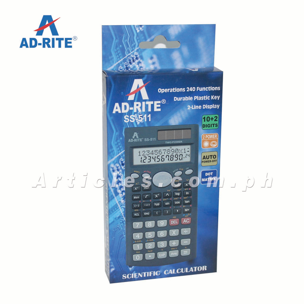 Ad-Rite Scientific Calculator SS-511 Two Way Power – Articles.com.ph