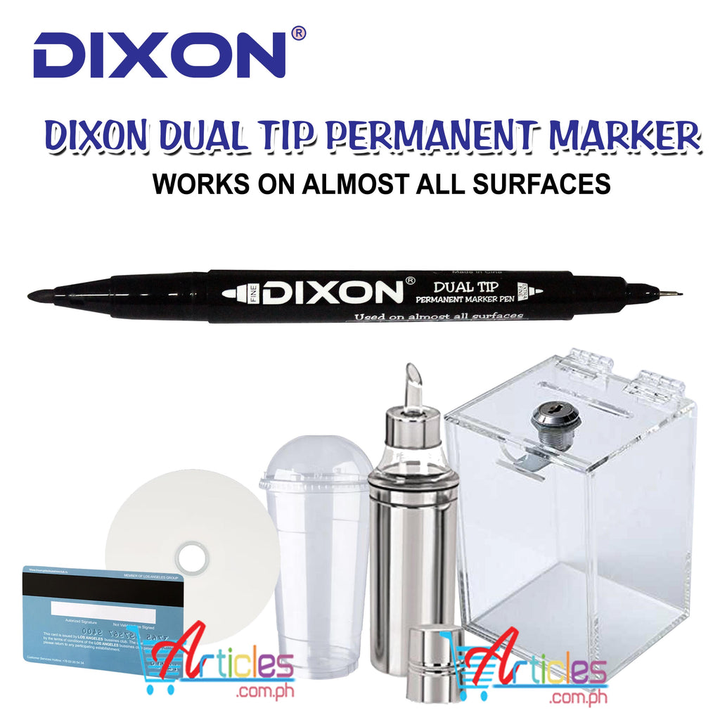 DIXON Permanent Marker Dual Tip 2-1 Twin Marker 12 pieces per Box ...