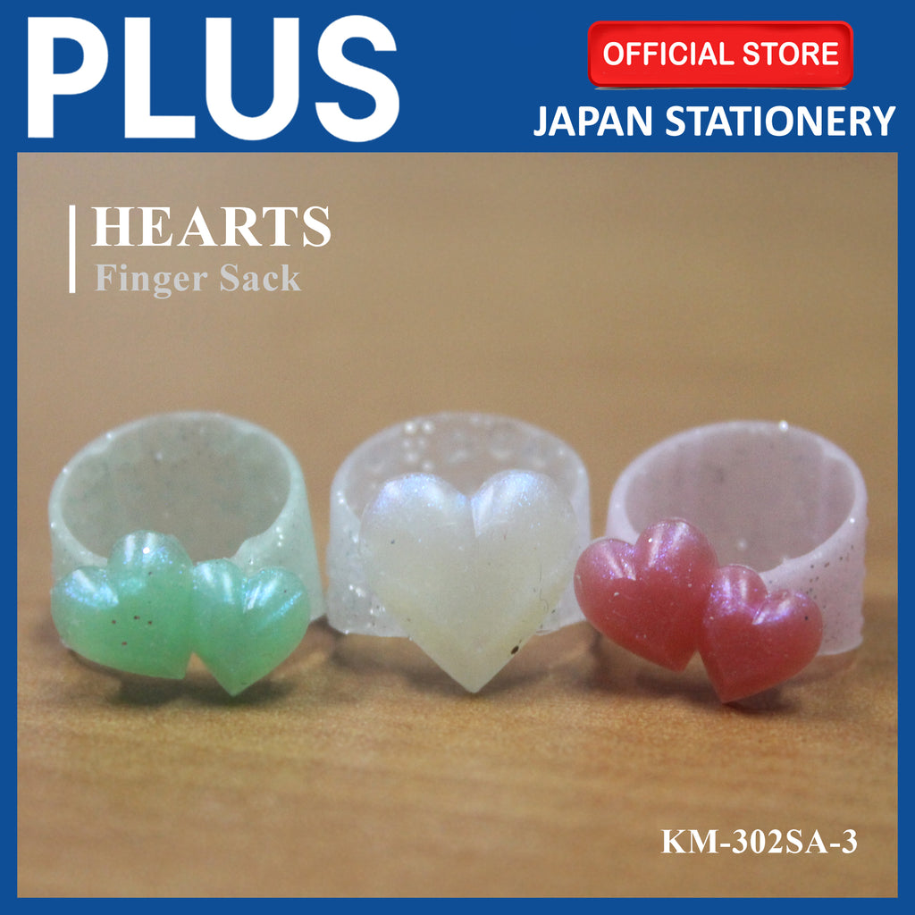 PLUS FINGER SACK FINGER COUNTING PADS RING TYPE CUTE HEARTS DESIGN 3PC ...