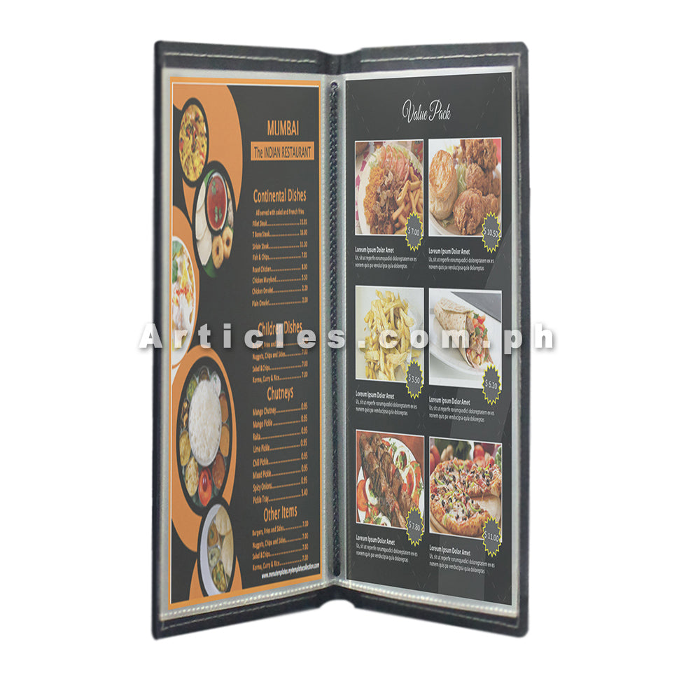 Bindermax Recipe Menu holder Menu Jacket One Fold - Two Views 10 pocke ...